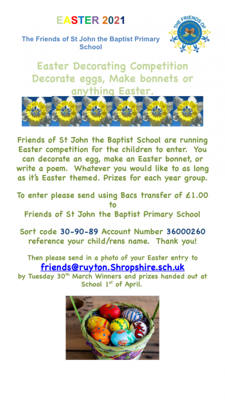 Easter competition | St John The Baptist CE Primary School Ruyton XI Towns